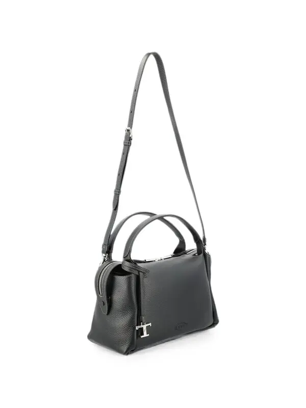 TOD'S Leather Bauletto Zip Piccolo Bag - Black