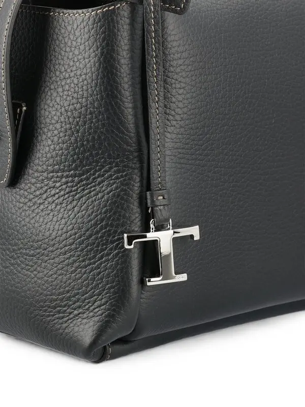 TOD'S Leather Bauletto Zip Piccolo Bag - Black