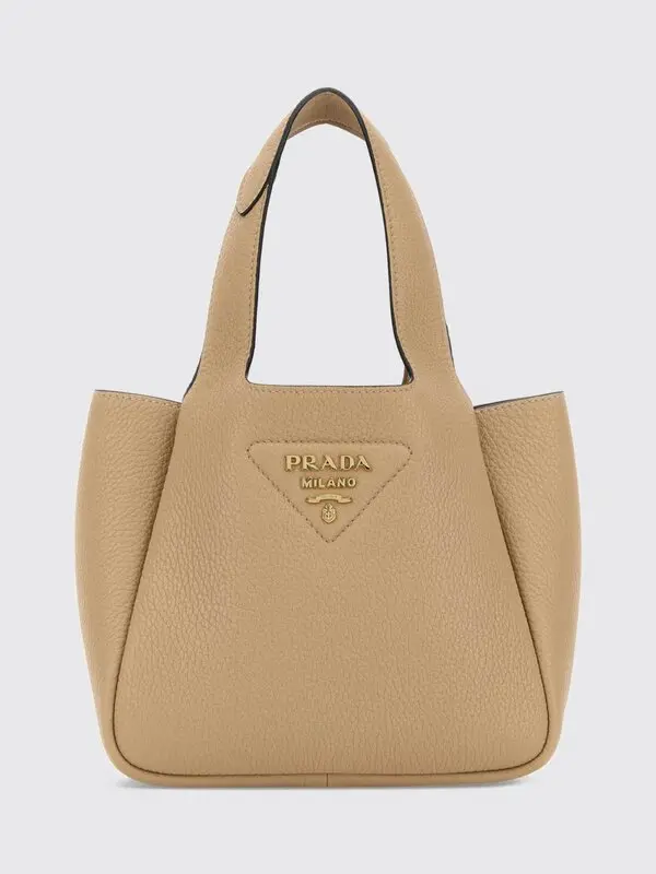Prada Leather Tote Bag - Cream