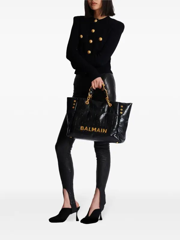 Balmain 1945 Leather Tote Bag