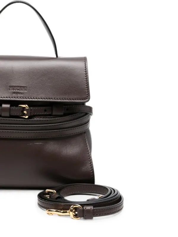 Moschino Leather Handbag With Buckled Belt Detail - Multicolor