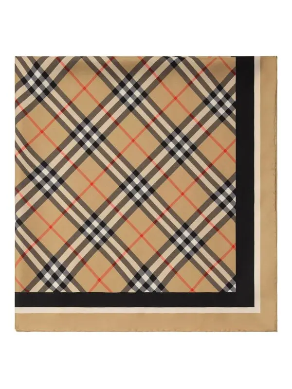 Burberry Check Silk Foulard - Multicolor