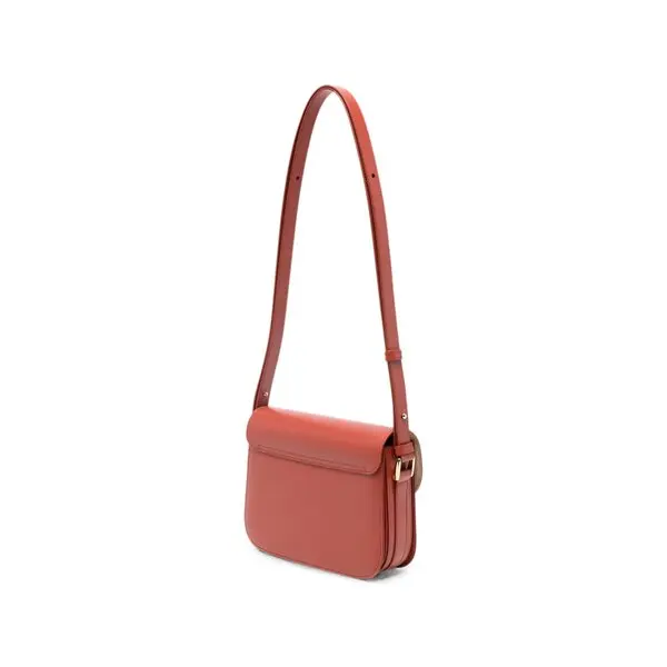 A.p.c. Leather Shoulder Bag With Gold-tone Hardware - Orange