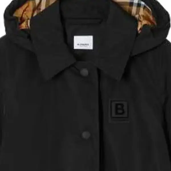 Burberry Hooded Coat With Logo Detail