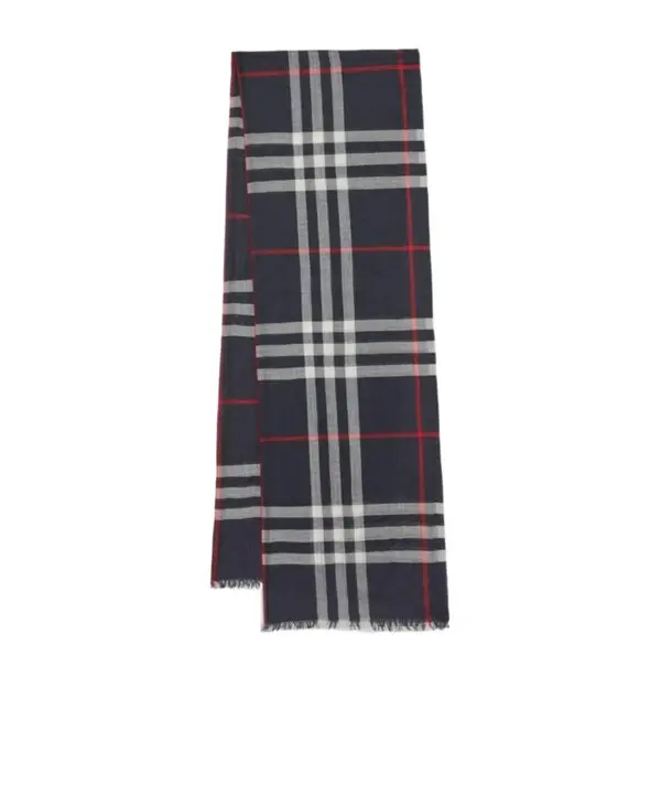 Burberry Lightweight Check Scarf - Navy Blue
