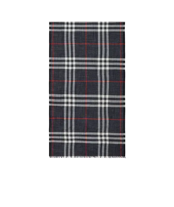 Burberry Lightweight Check Scarf - Navy Blue