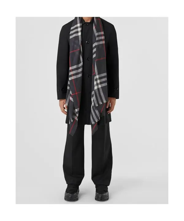Burberry Lightweight Check Scarf - Navy Blue