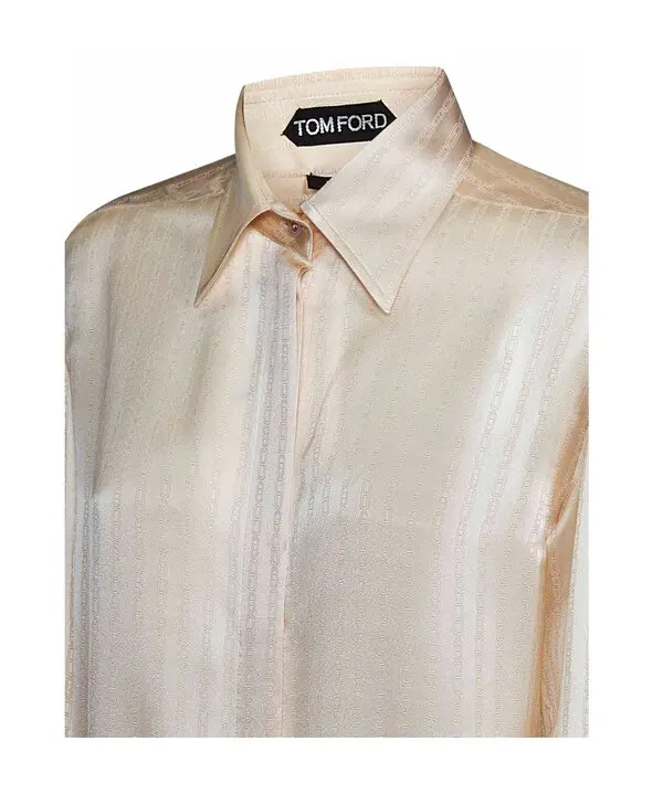 TOM FORD Whitney Striped Fluid Shirt