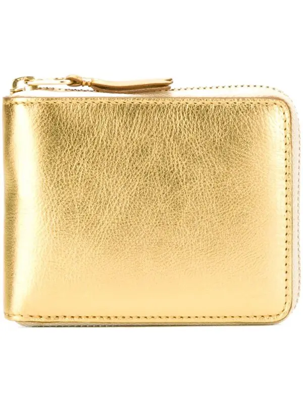 Comme Des Garçons Metallic Effect Wallet - Nude