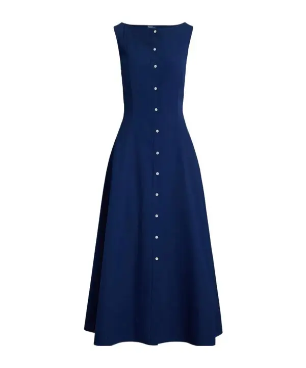 Polo Ralph Lauren Boat-neck Buttoned Maxi Dress