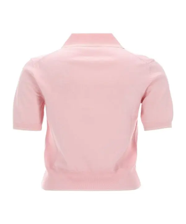 A.p.c. Short-sleeved Knitted Polo Top - Pink