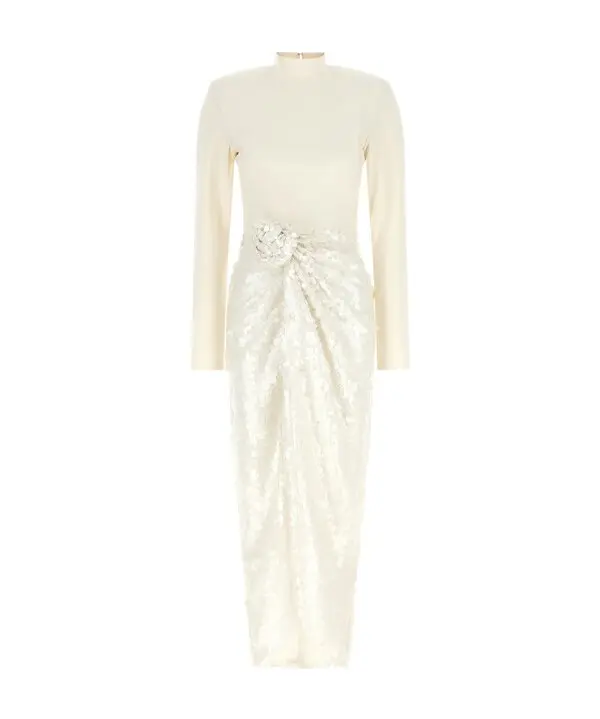ROTATE BY BIRGER CHRISTENSEN Knotted Midi Dress - White