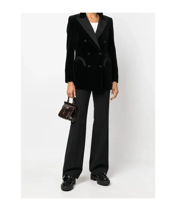 BLAZÉ MILANO Everyday Double-breasted Velvet Blazer