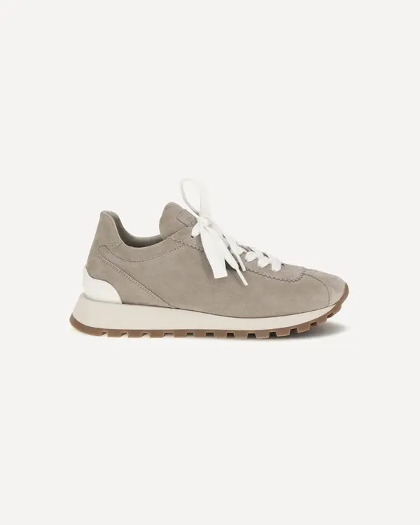 Brunello Cucinelli Suede Sneakers With Embellishments