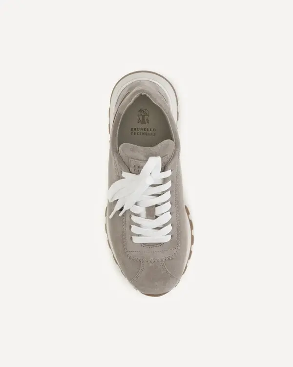 Brunello Cucinelli Suede Sneakers With Embellishments