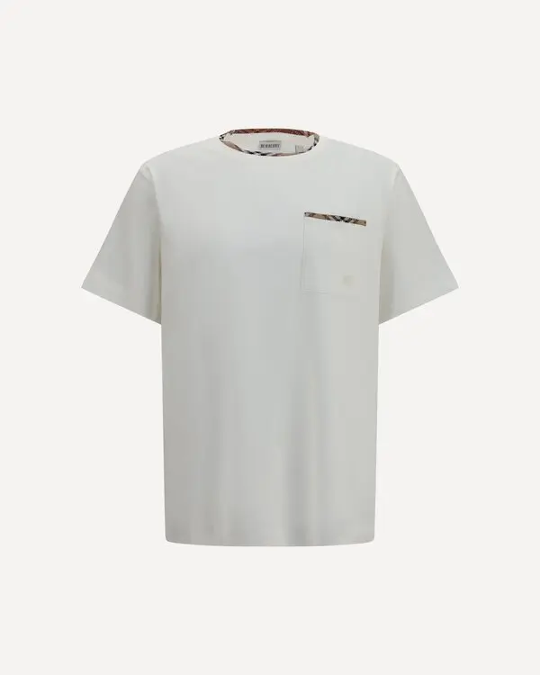 Burberry Cotton T-hirt With Check Trim