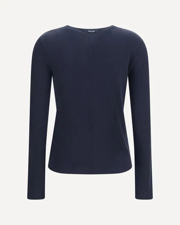 Max Mara Ribbed Long Sleeve Crewneck Sweater - Blue