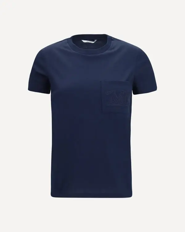 Max Mara Papaia Cotton Monogram T-shirt - Blue