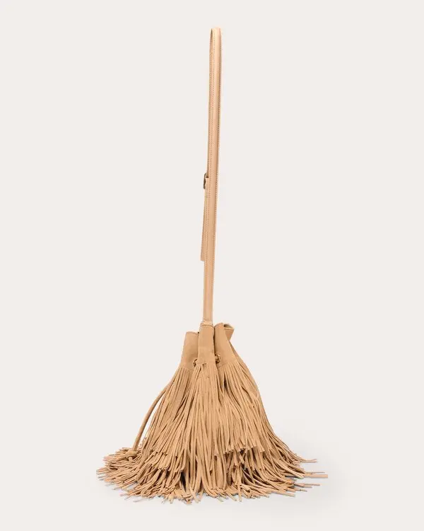 Simkhai Marena Suede Fringe Bucket Bag