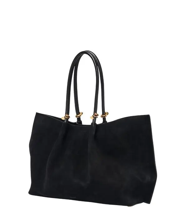 Simkhai Devon Suede East-west Tote With Goldtone Accents - Black
