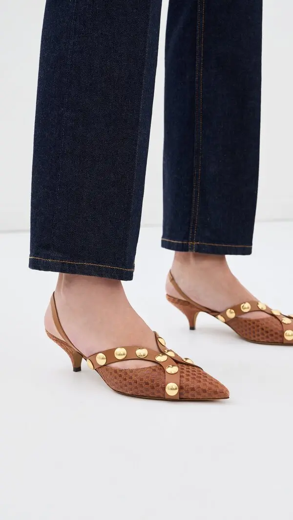Ulla Johnson Vendome Studded Kitten Heels