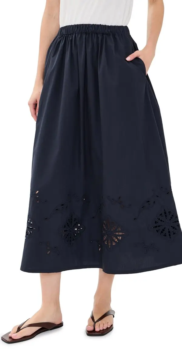Jenni Kayne Broderie Lauren Skirt - Navy