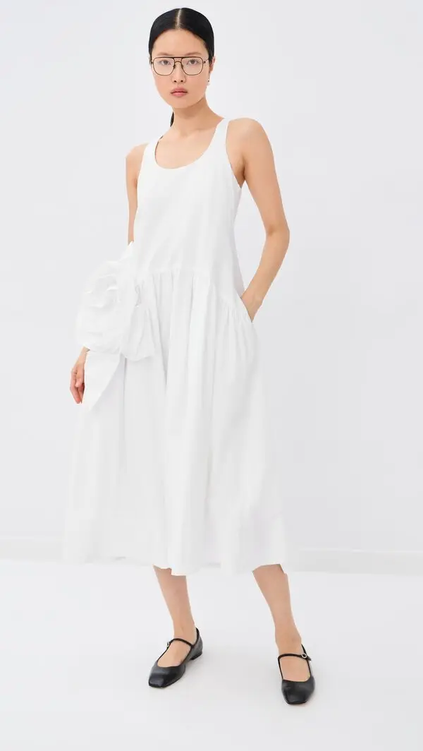Simone Rocha Pressed Rosette Flounce Dress