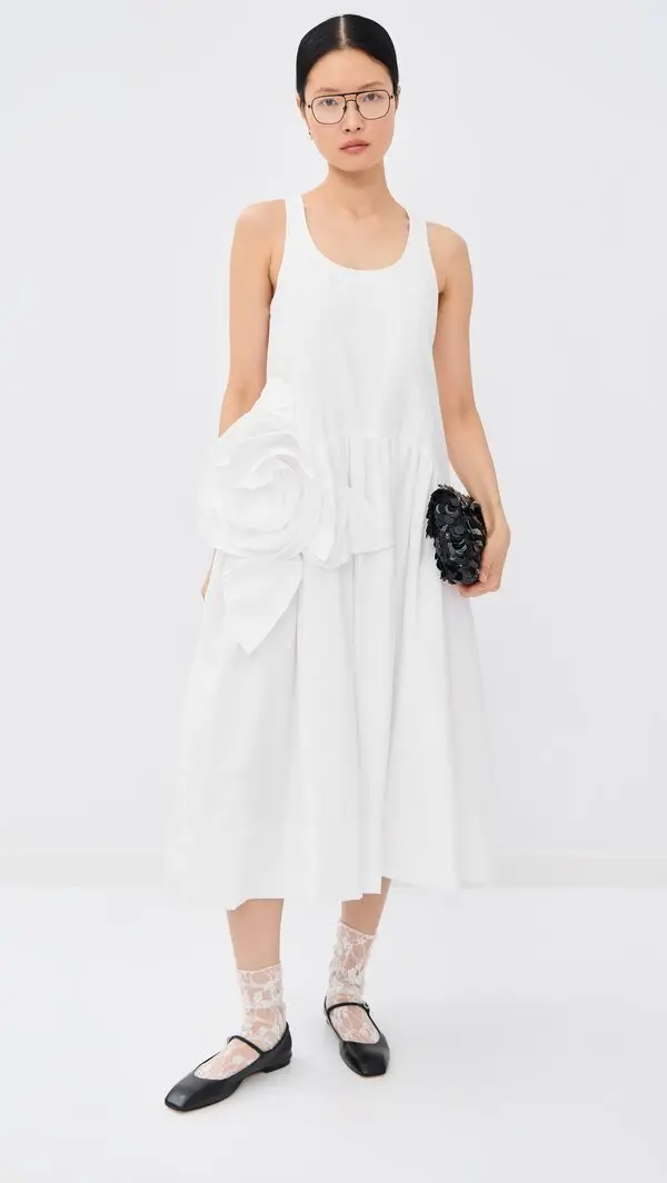 Simone Rocha Pressed Rosette Flounce Dress