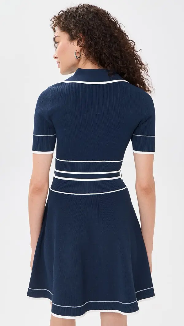 Shoshanna Maren Ribbed Knit Collared Dress