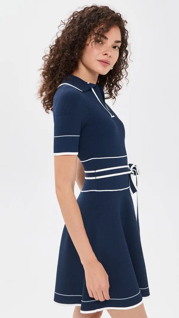 Shoshanna Maren Ribbed Knit Collared Dress