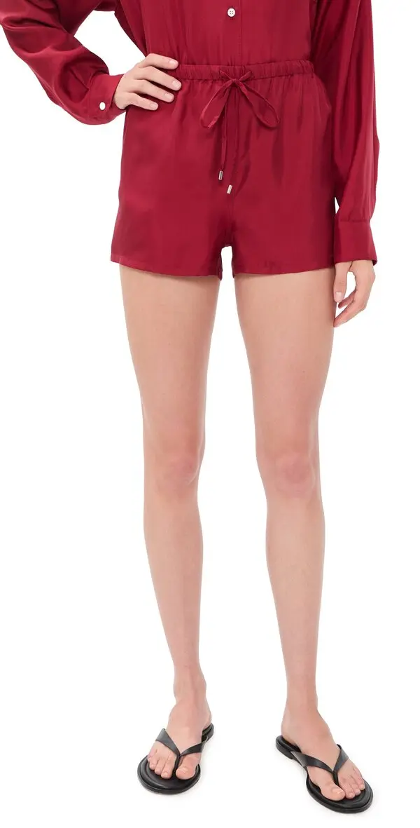 Comme Si Drawstring Shorts - Deep Red