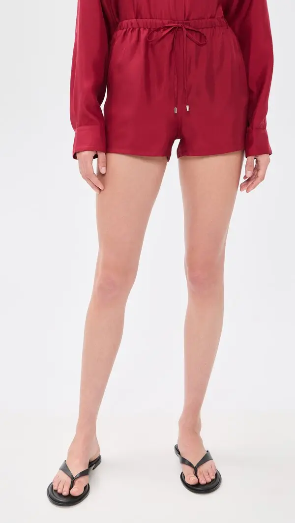 Comme Si Silk Drawstring Shorts