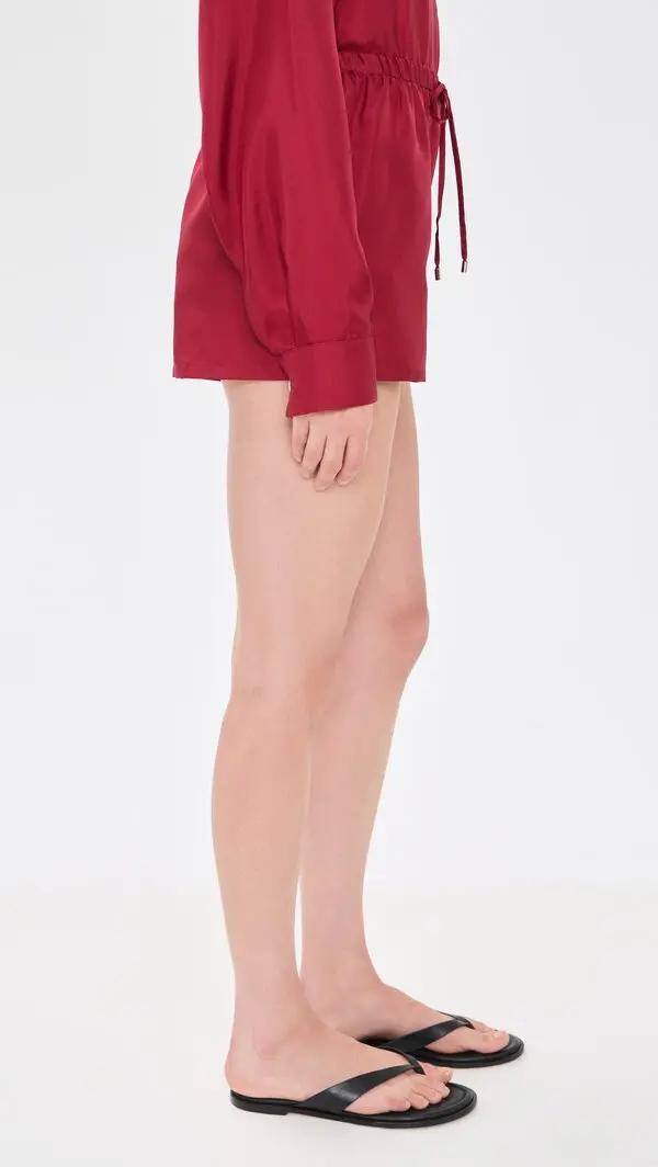 Comme Si Silk Drawstring Shorts