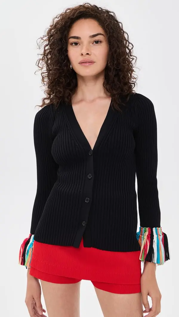 SIMONMILLER Cara Knit Fringe Cardigan