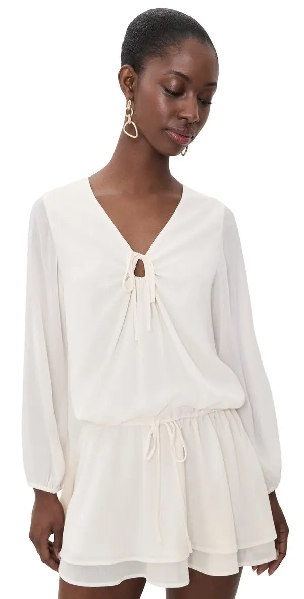 WAYF Nila Long Sleeve Dress - Ivory