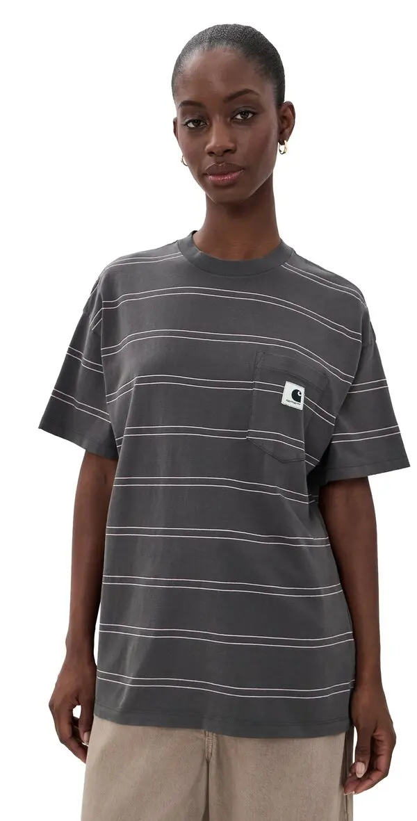 Carhartt Work In Progress Short Sleeve Bert Pocket T-shirt - Bert Stripe/graphite