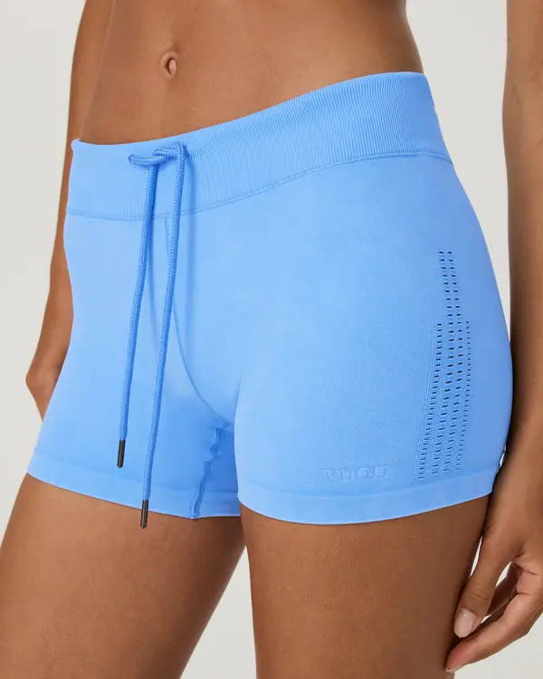 Vuori Pointelle Seamless Bike Shorts - Oasis Blue