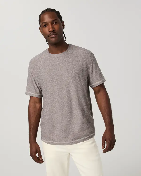 Vuori Short Sleeve Strato Tech T-shirt Contrast - Heather Grey