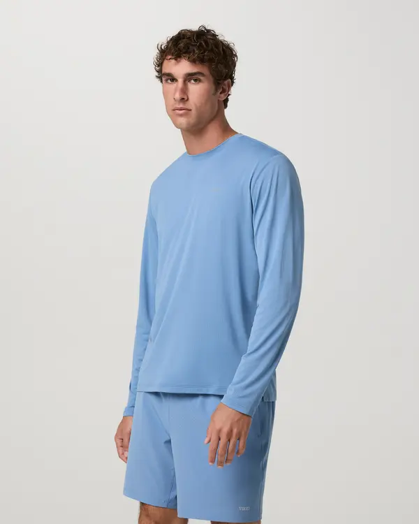 Vuori Long Sleeve Strato Breathe Tee - Isle Blue