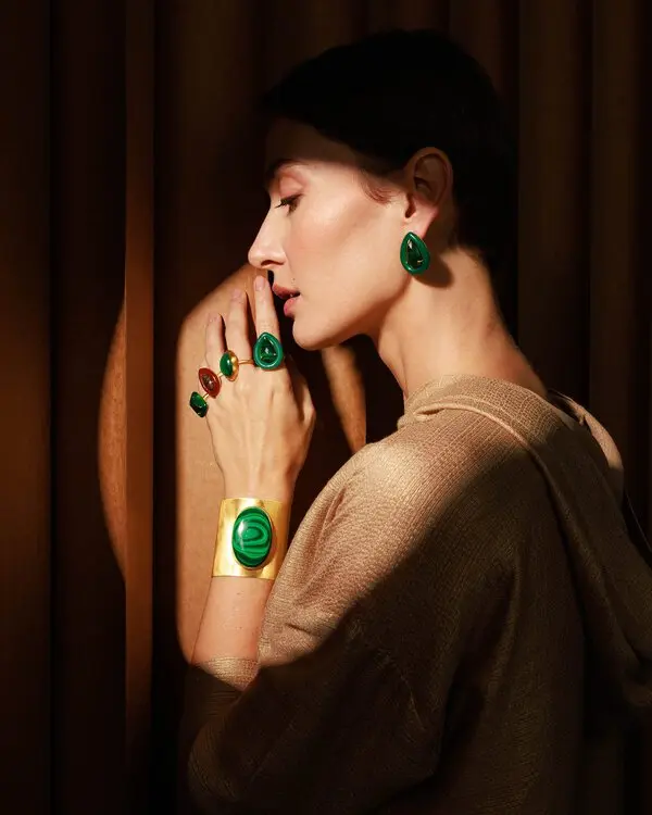 BOHÈME BY VÉRO Onyx & Malachite Drop Earrings