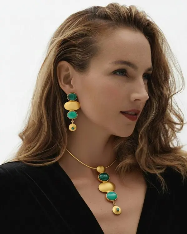 BOHÈME BY VÉRO Onyx & Malachite Istanbul Drop Earrings