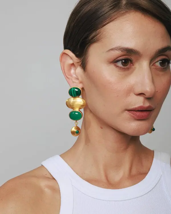 BOHÈME BY VÉRO Onyx & Malachite Istanbul Drop Earrings