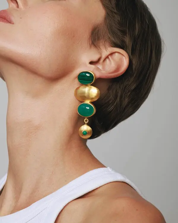 BOHÈME BY VÉRO Onyx & Malachite Istanbul Drop Earrings