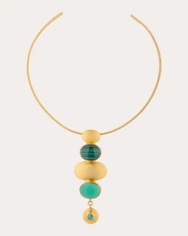 BOHÈME BY VÉRO Onyx & Malachite Istanbul Necklace - Green