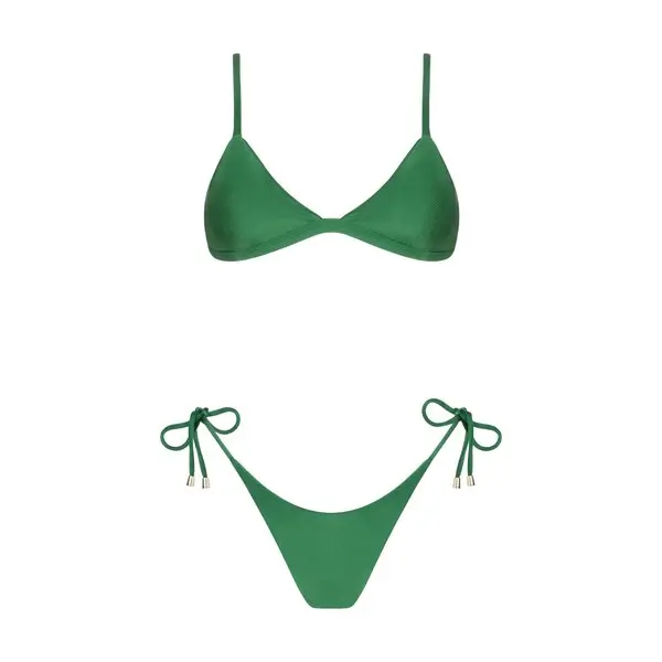 ACUARELA BRAND Royale Triangle Brazilian Bikini Set - Green