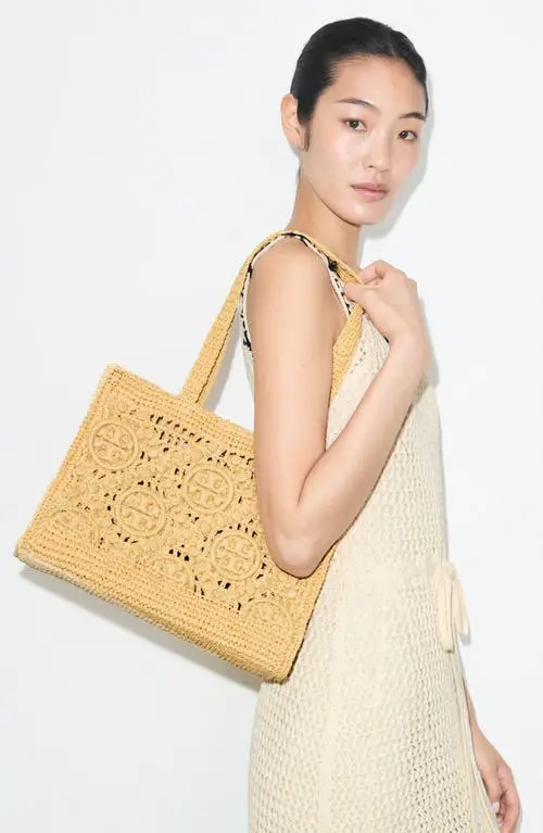 Tory Burch T Monogram Crochet Small Tote
