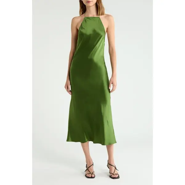 REFORMATION Sleeveless Silk Maxi Dress - Topiary