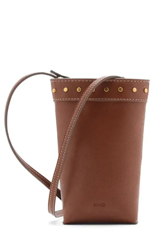 Mango Studded Faux Cell Phone Case With Strap