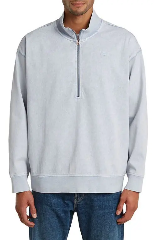 G-star Raw Relaxed Fit Half Zip Pullover - Light Wave Gd Snow Bleach