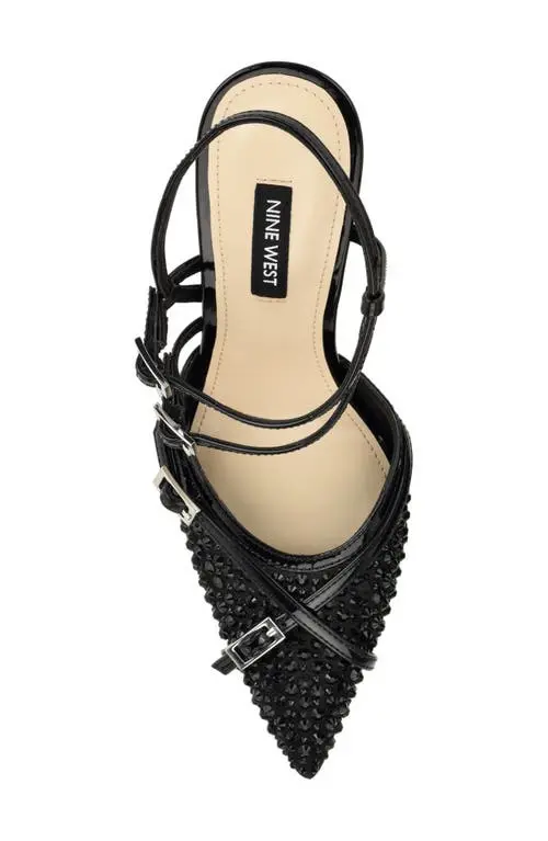 Nine West Pertee Embellished Ankle Strap Pumps - Black